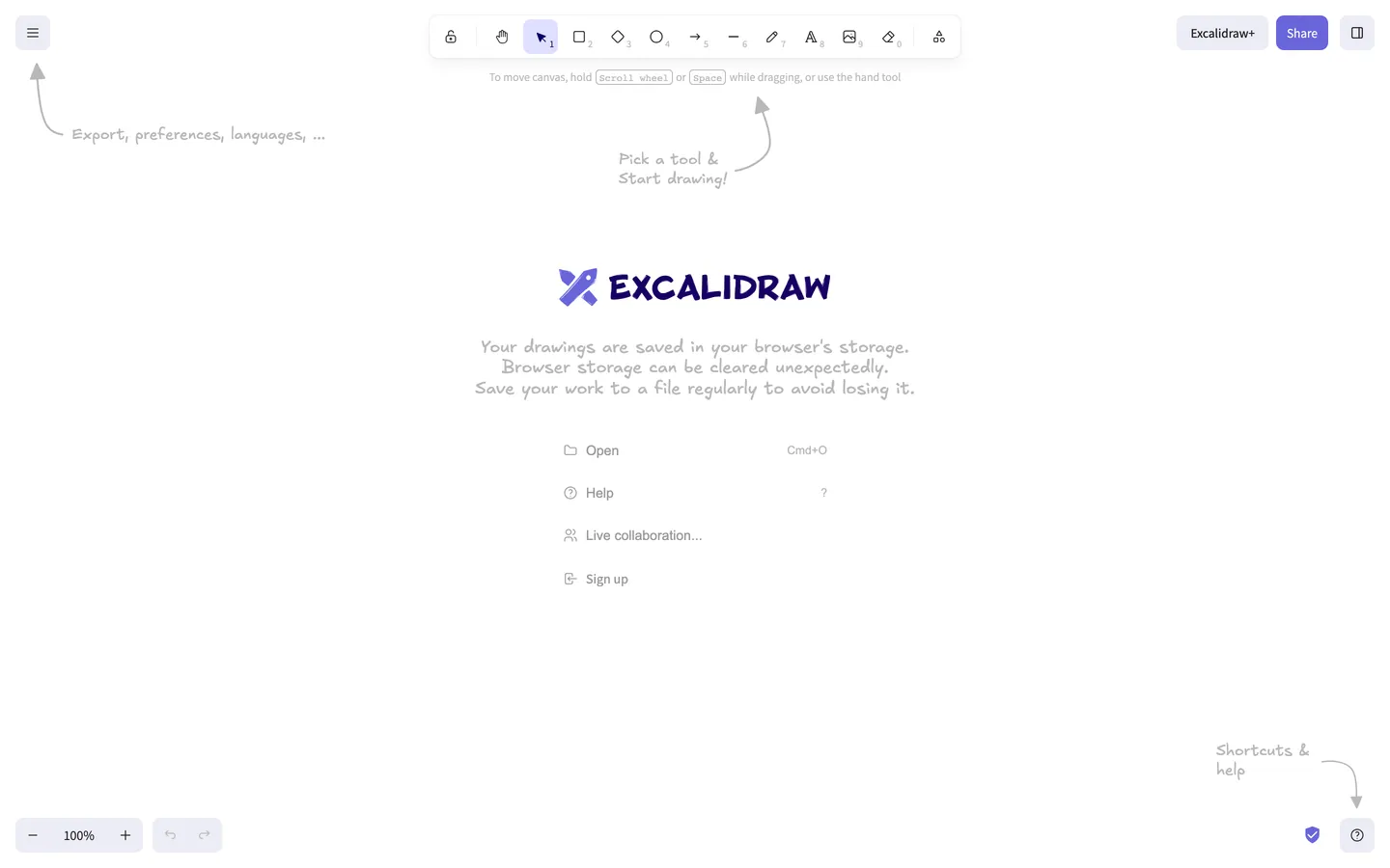 Excalidraw Design System for React — hand-drawn Excalifont, lavender ...