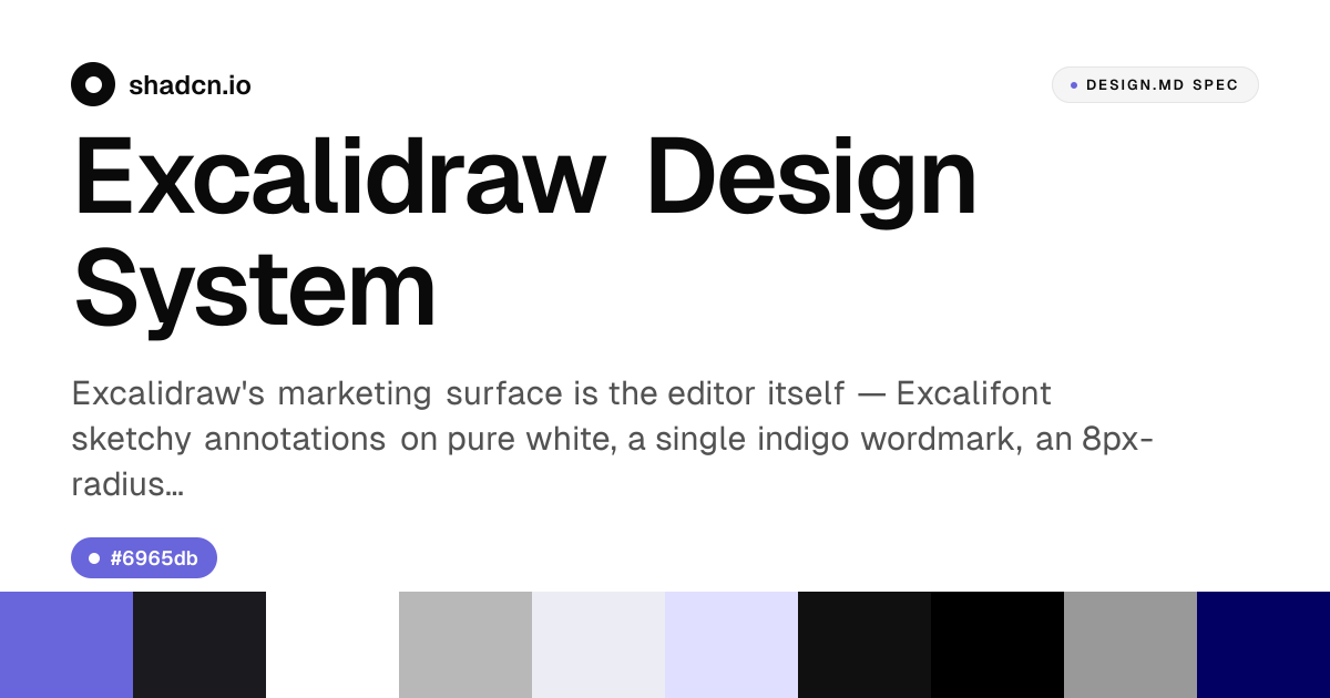 Excalidraw Design System for React — hand-drawn Excalifont, lavender ...