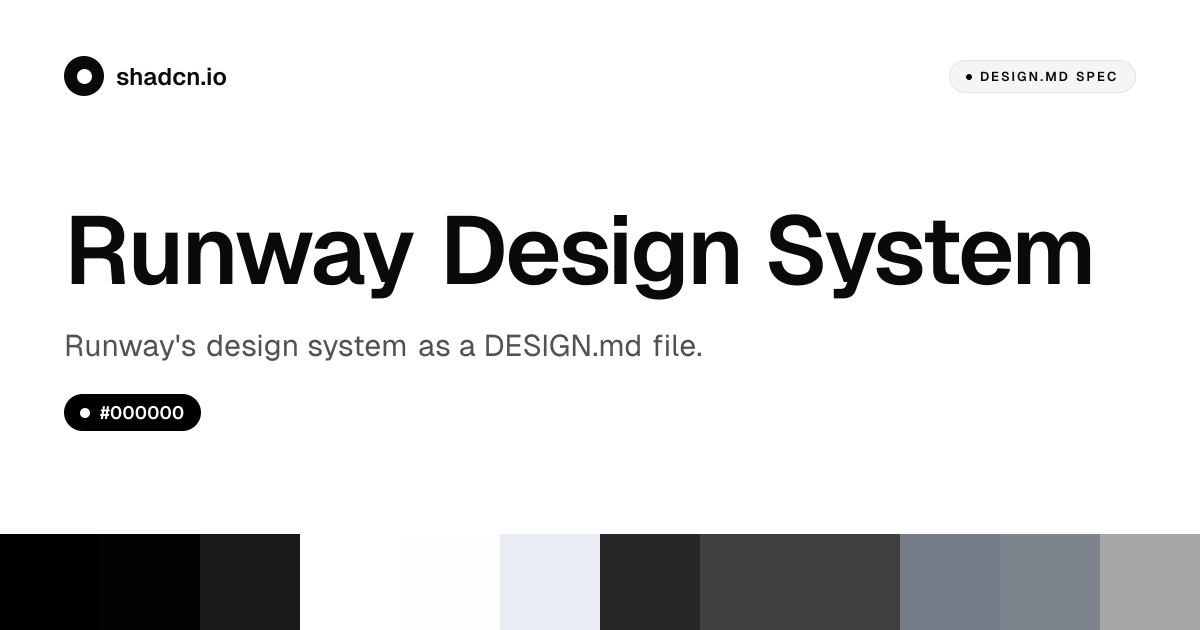 Runway Design System for React — Runway Black, abcNormal, cinematic UI