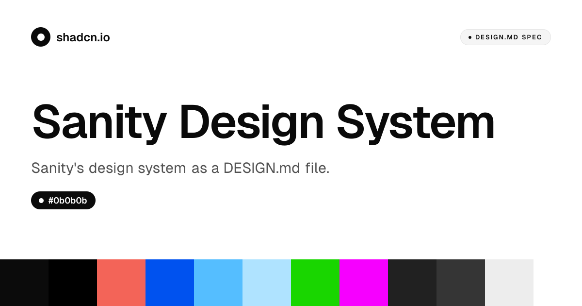 Sanity Design System for React — Sanity Black (#0b0b0b ...