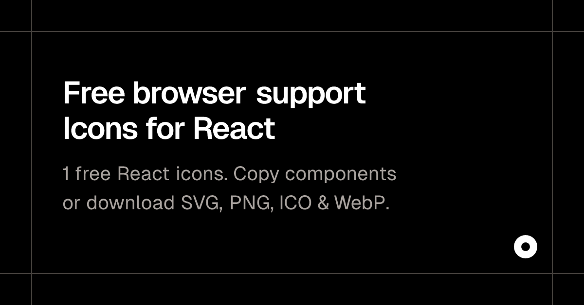 Free browser support Icons for React