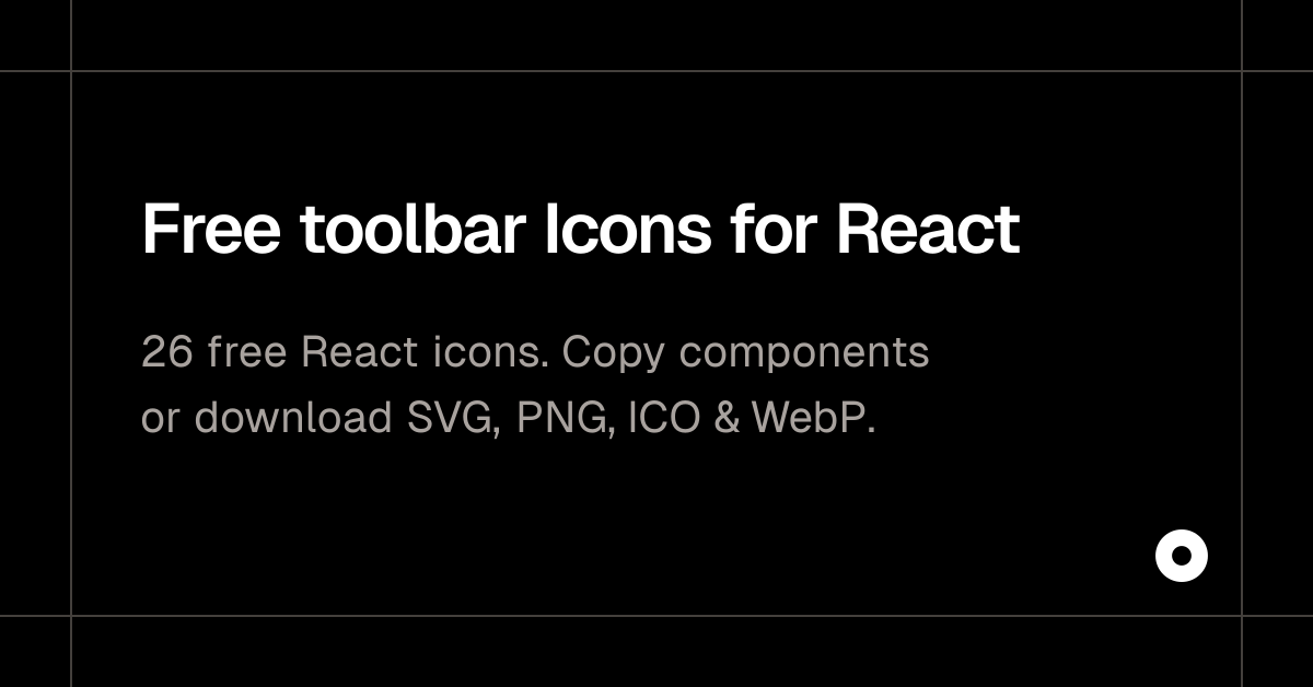 Free toolbar Icons for React