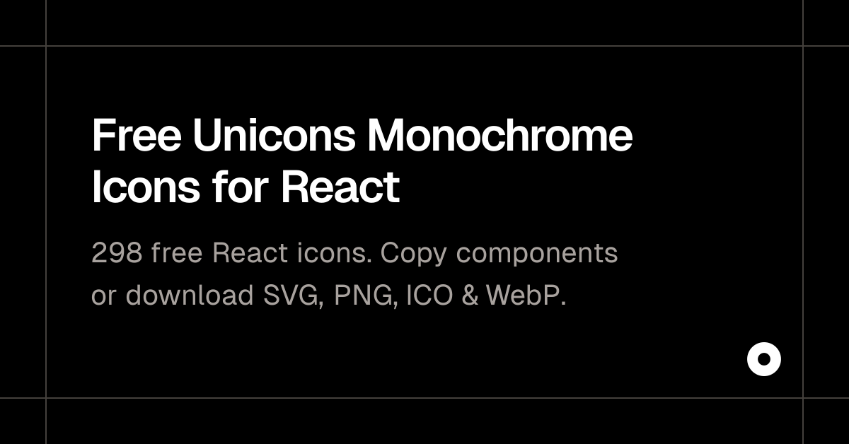 Free Unicons Monochrome Icons for React