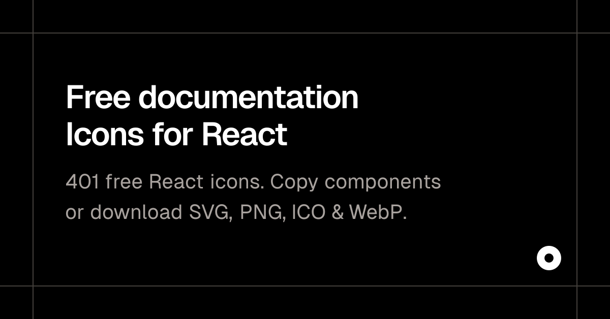 Free documentation Icons for React