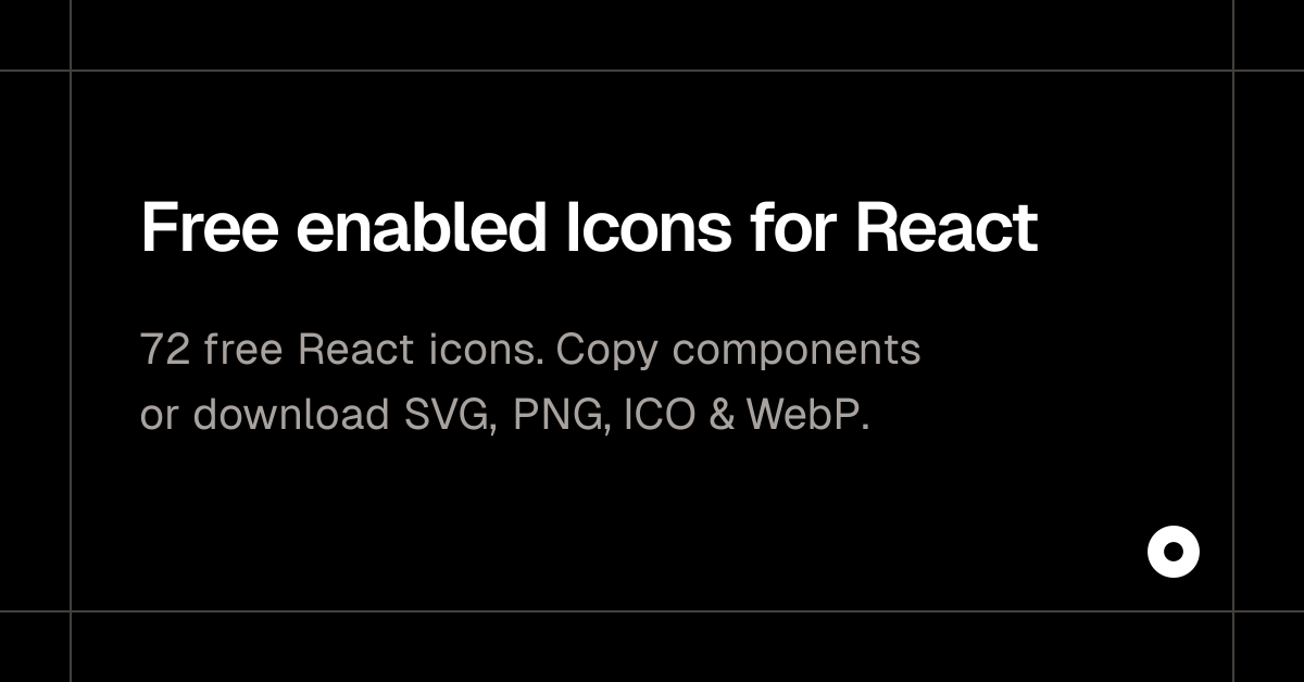 Free enabled Icons for React