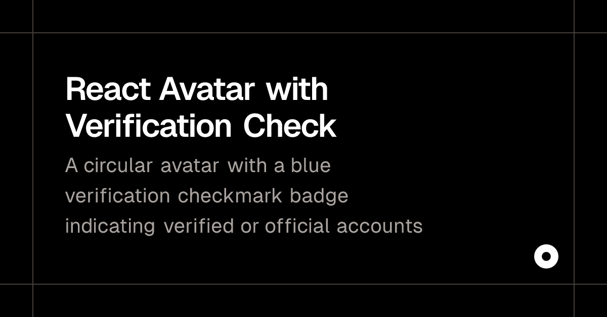 React Avatar with Verification Check