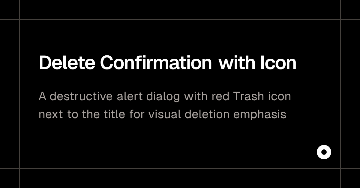 Delete Confirmation with Icon