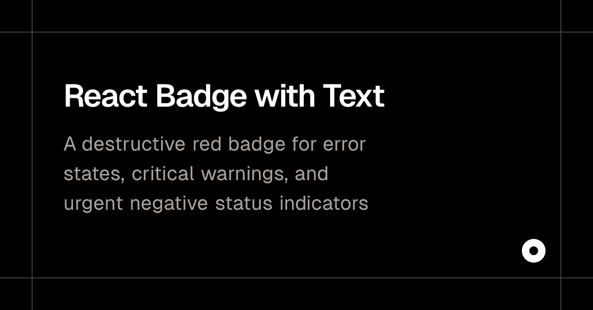 React Badge with Text