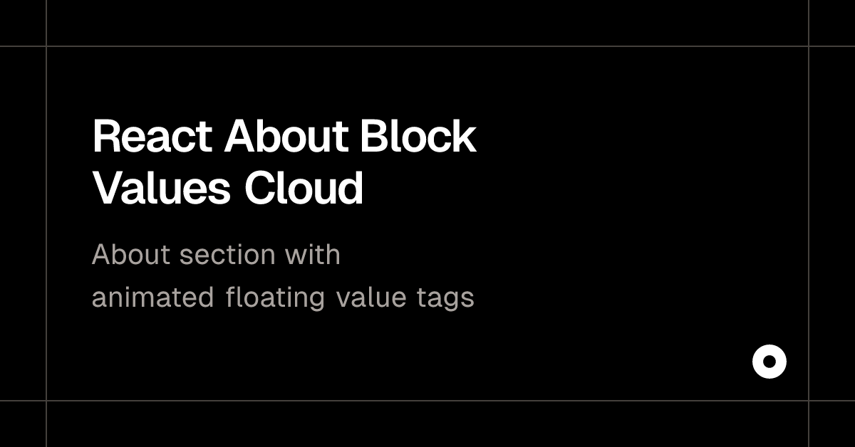 React About Block Values Cloud