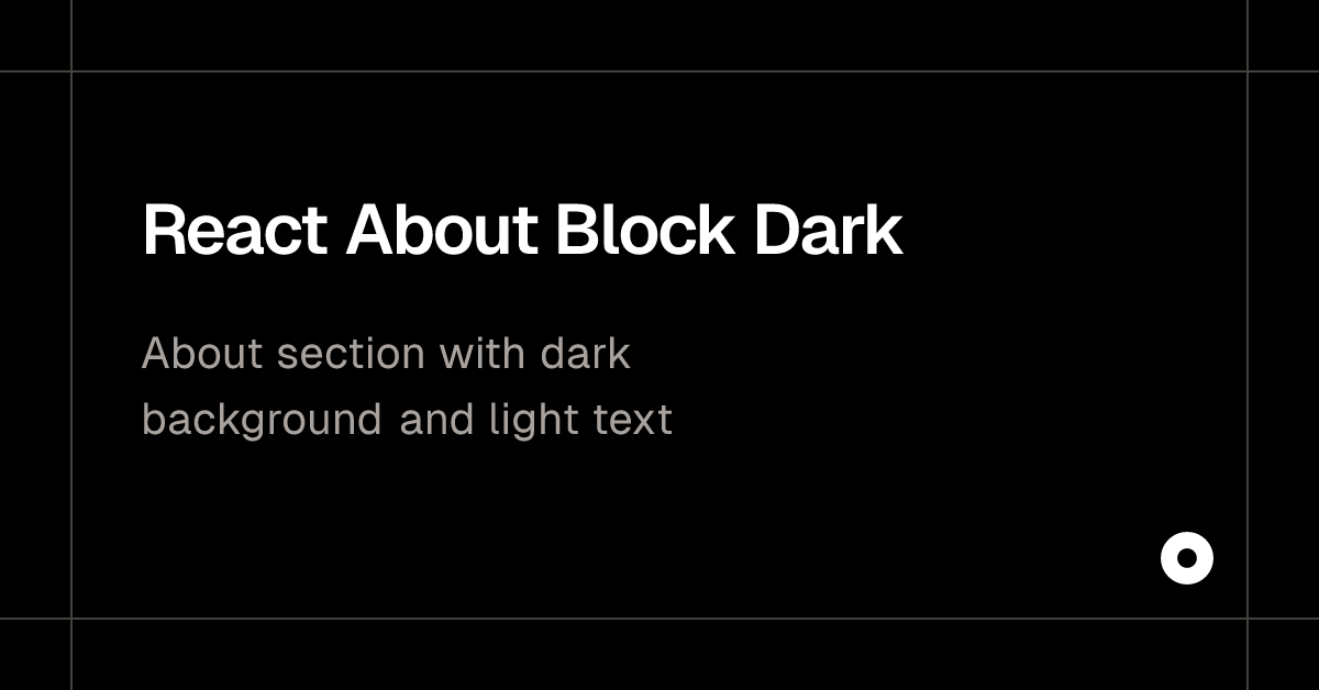 React About Block Dark