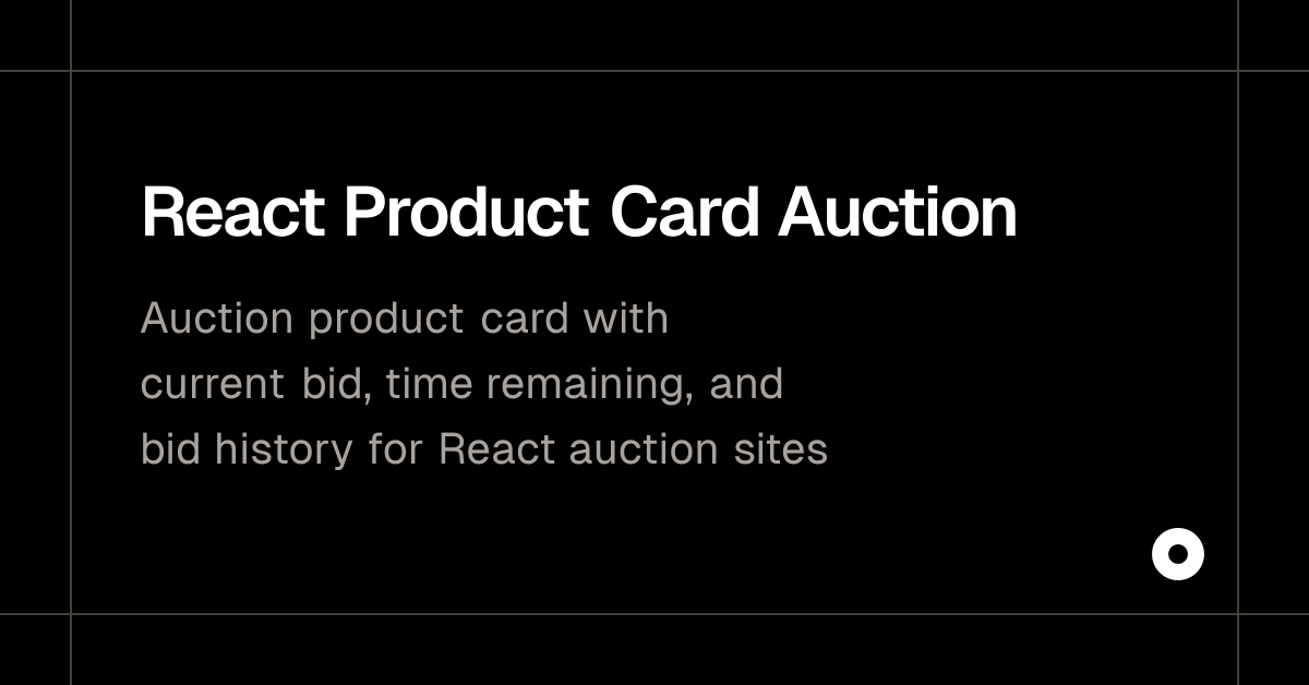 React Product Card Auction