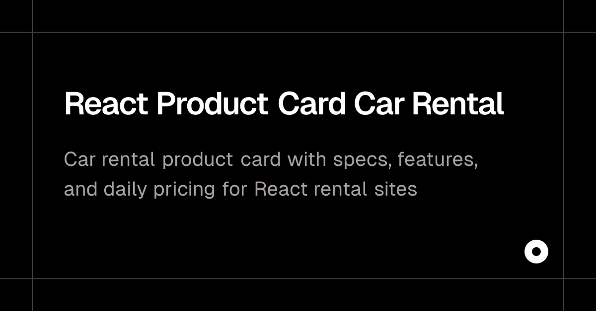 React Product Card Car Rental