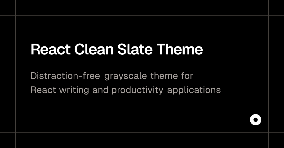 React Clean Slate Theme