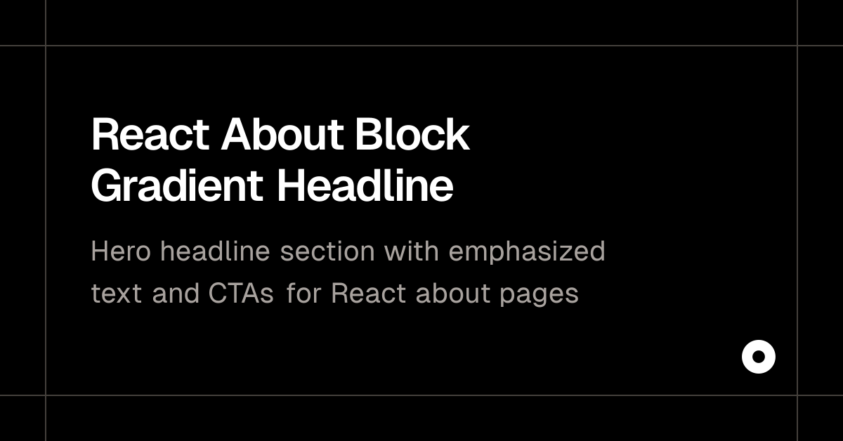 React About Block Gradient Headline