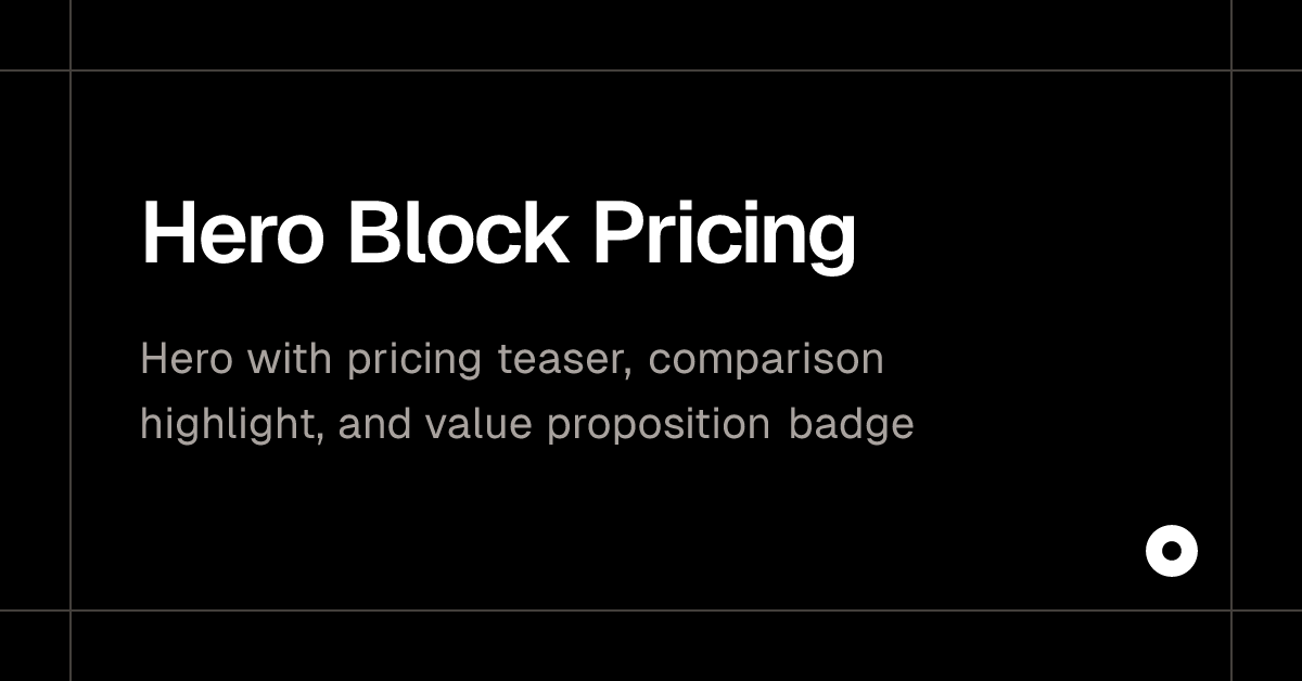Hero Block Pricing