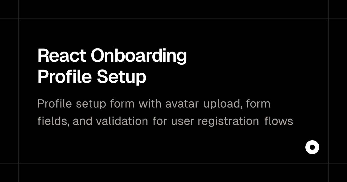 React Onboarding Profile Setup