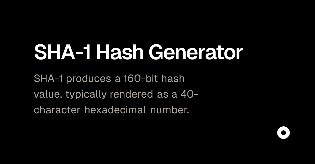 SHA-1 Hash Generator
