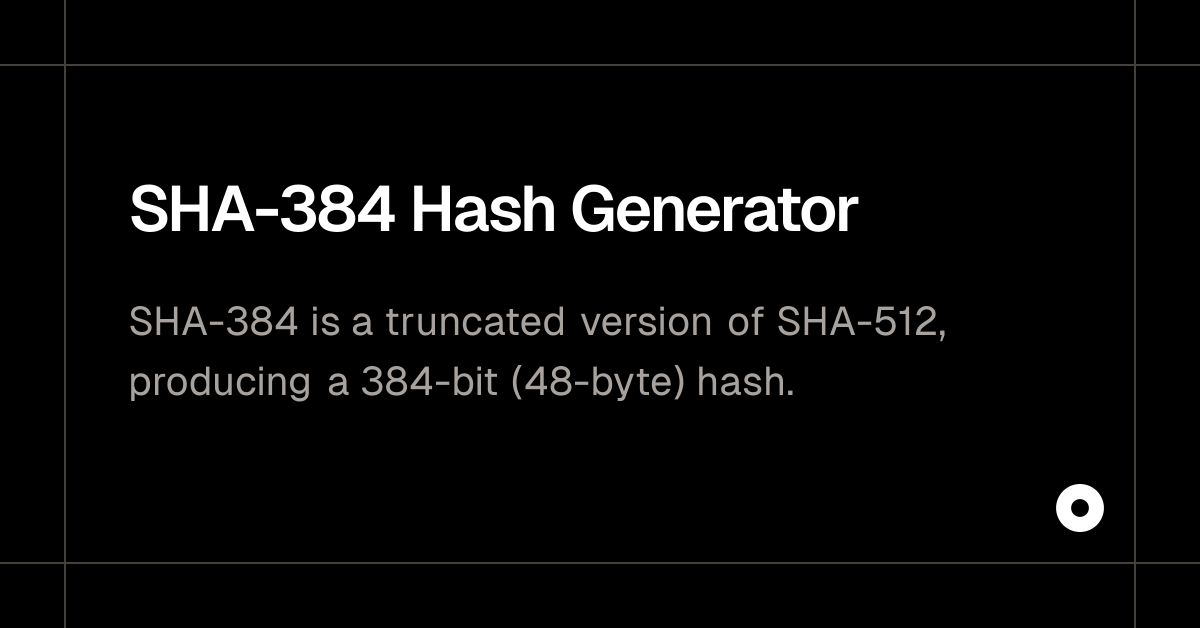SHA-384 Hash Generator