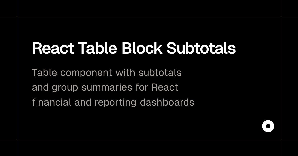 React Table Block Subtotals