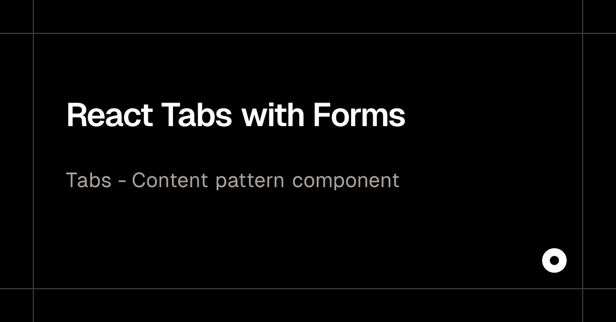 React Tabs with Forms