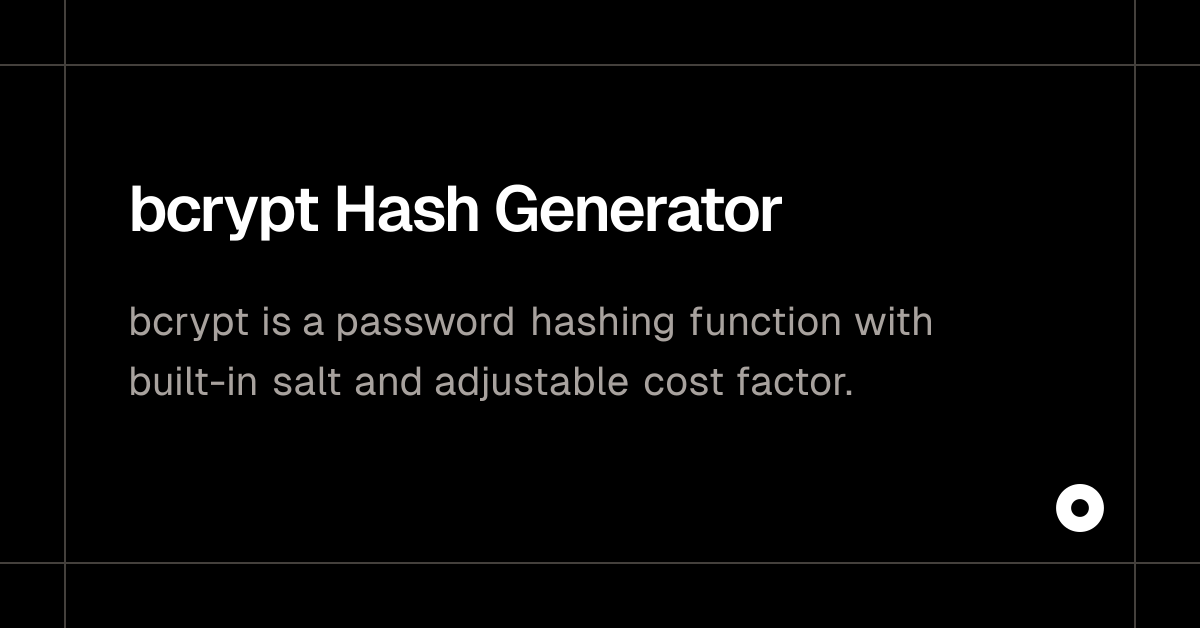 bcrypt Hash Generator