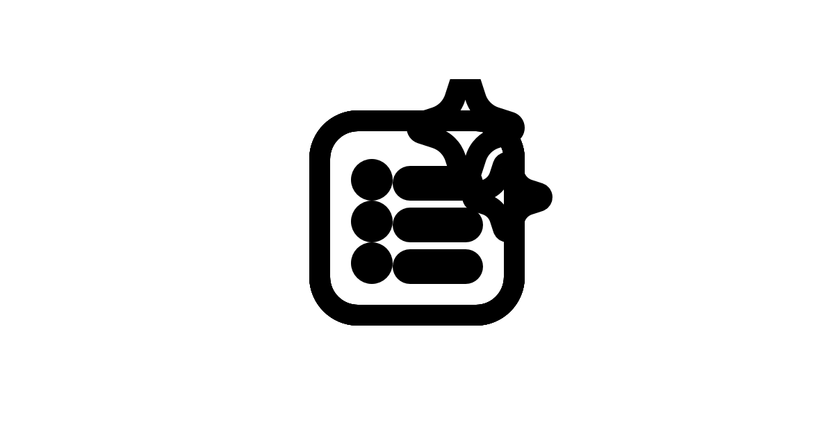 Text Bullet List Square Sparkle 20 React Icon SVG