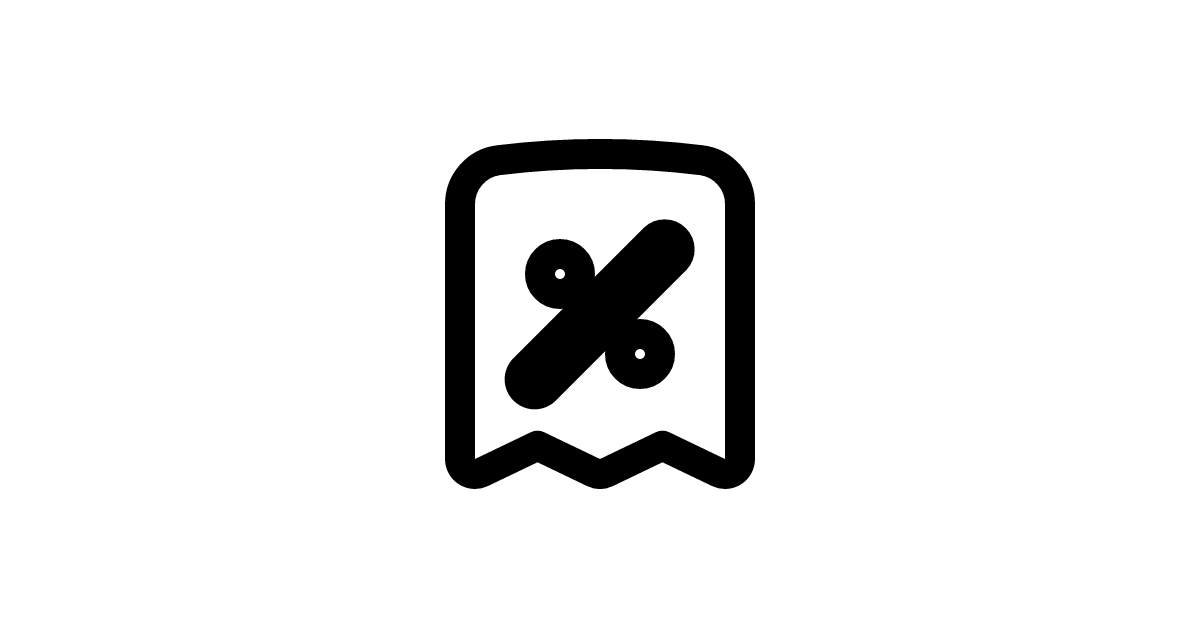 Receipt Percent 20 Solid React Icon SVG