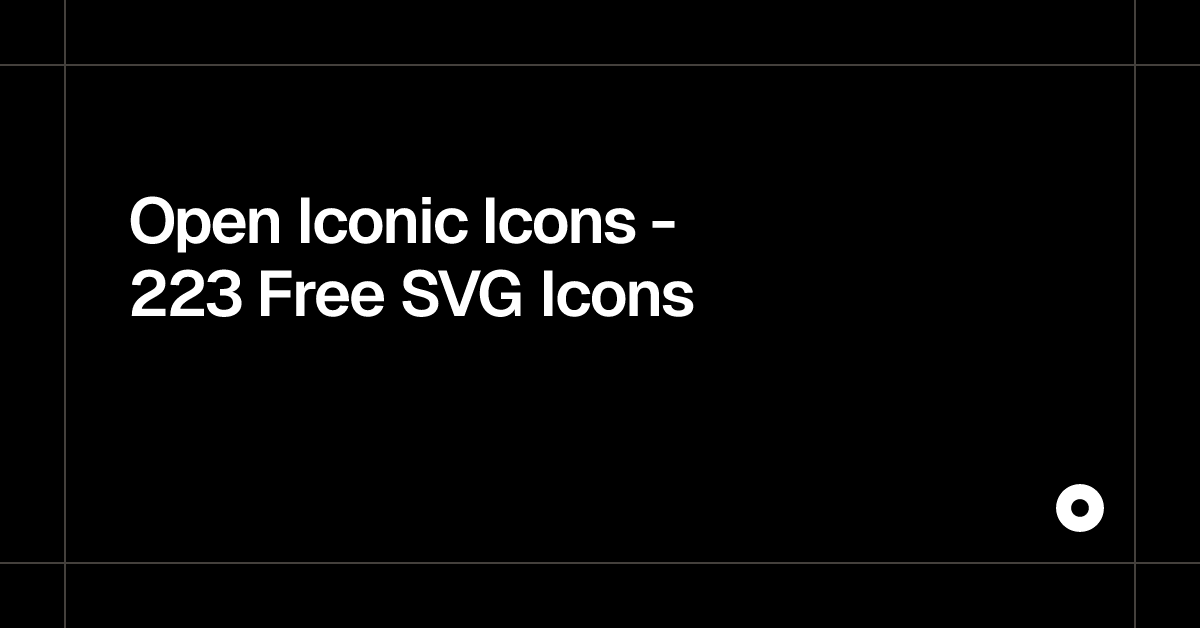 Open Iconic Icons - 223 Free SVG Icons