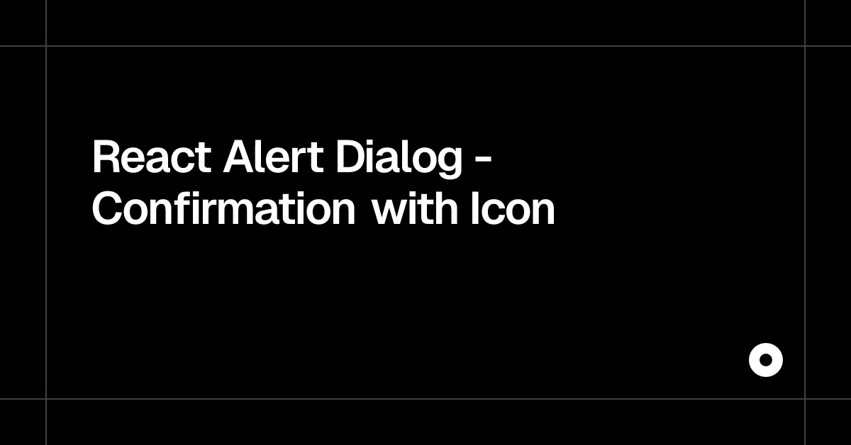 React Alert Dialog - Confirmation with Icon | shadcn.io