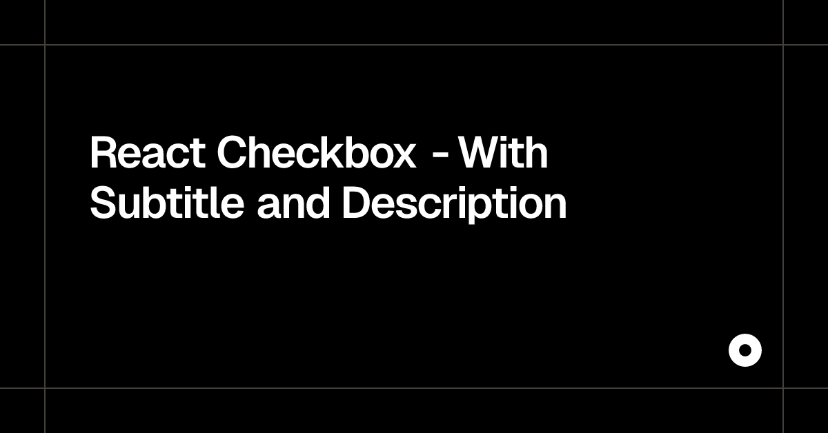 React Checkbox - With Subtitle and Description | shadcn.io
