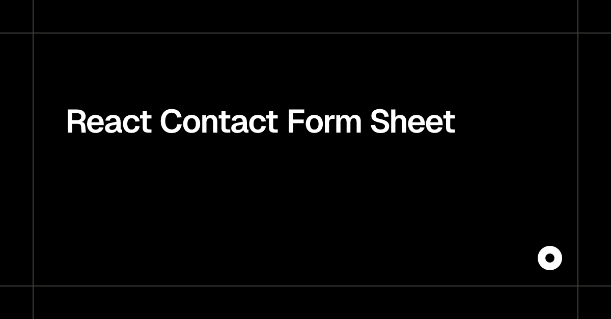 React Contact Form Sheet
