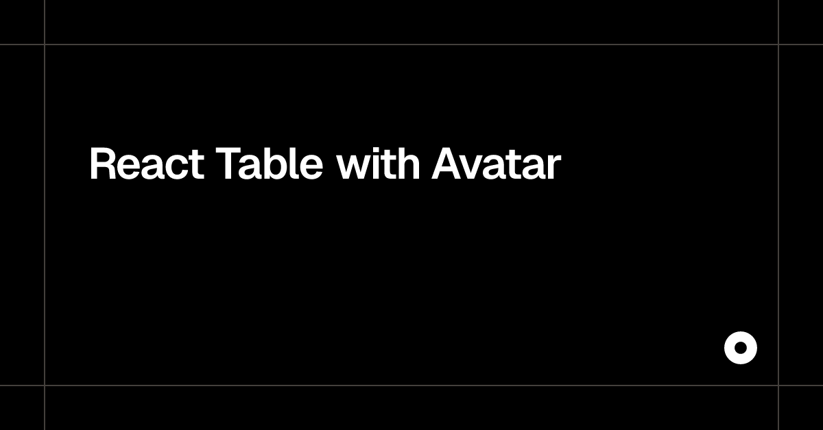 React Table with Avatar
