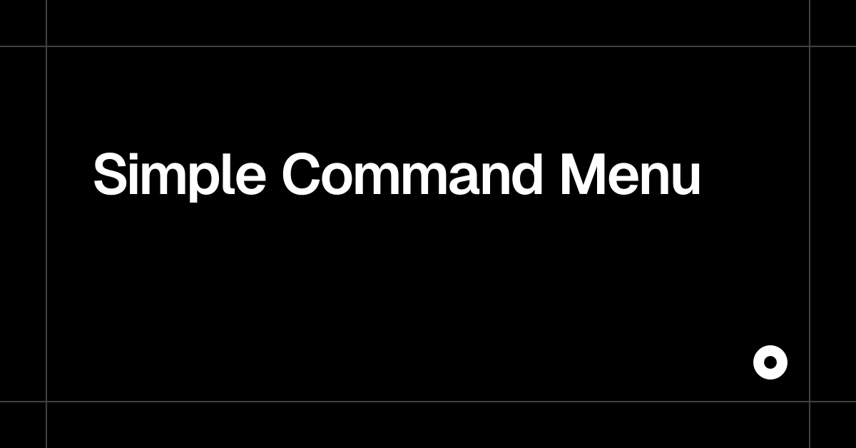 Simple Command Menu