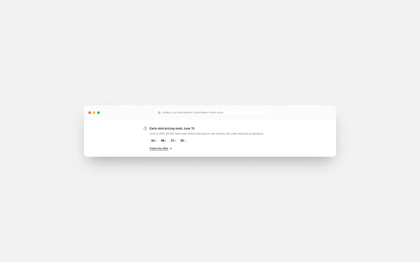 React Flash Sale Countdown Banner Block — Live Preview
