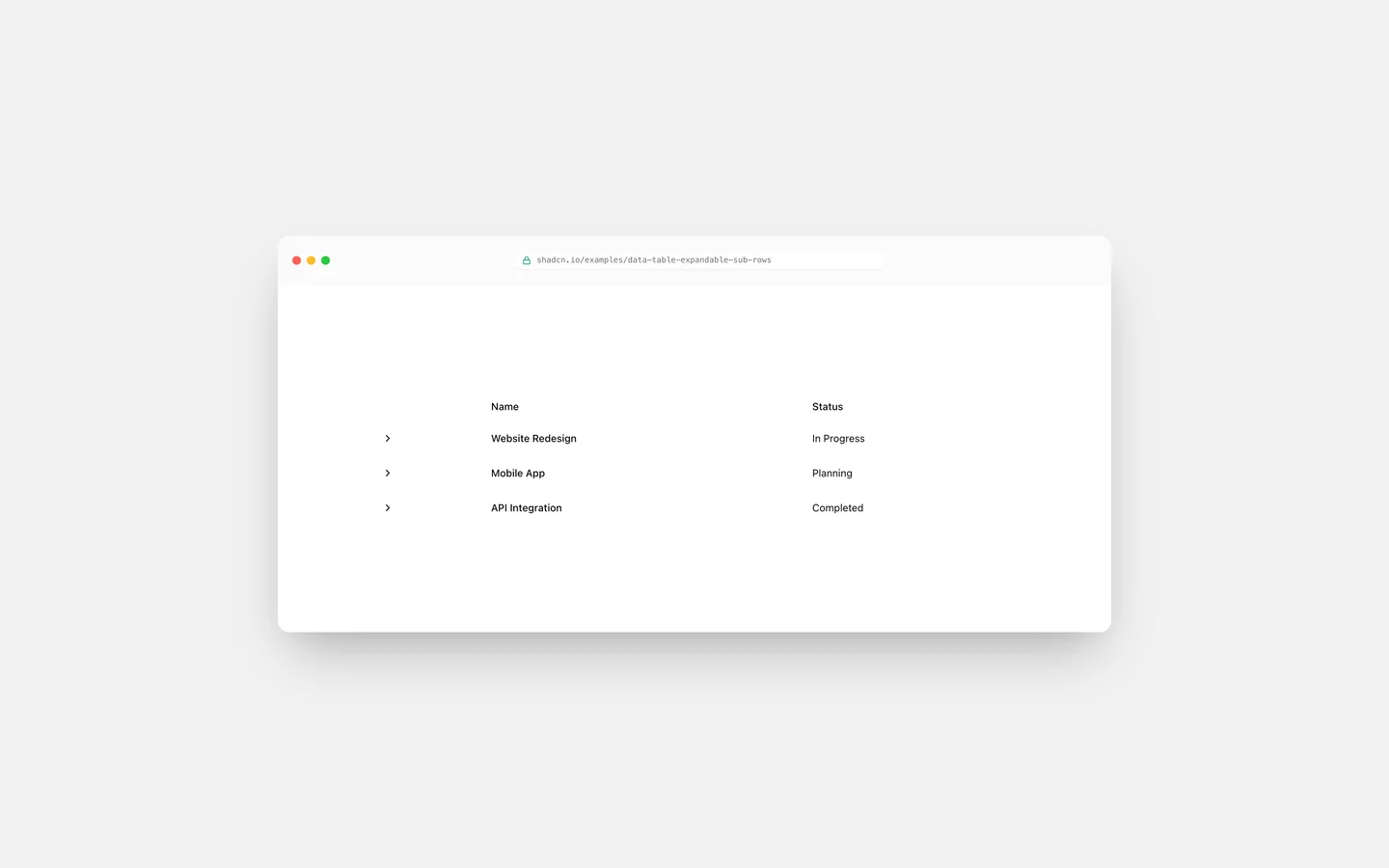 Expandable Sub-Rows