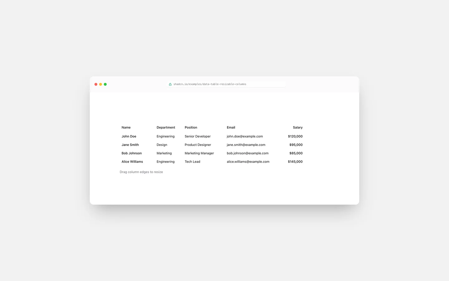 Resizable Columns