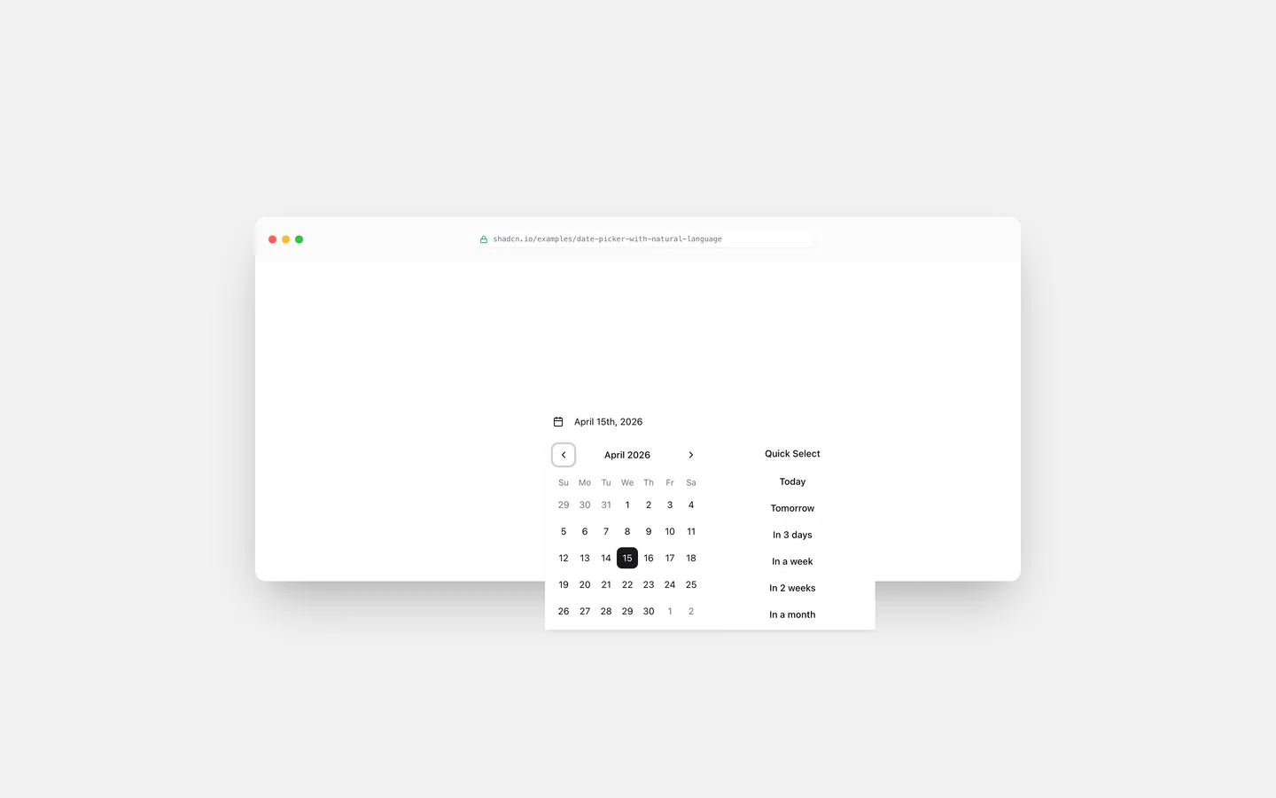 Date Picker with Natural Language