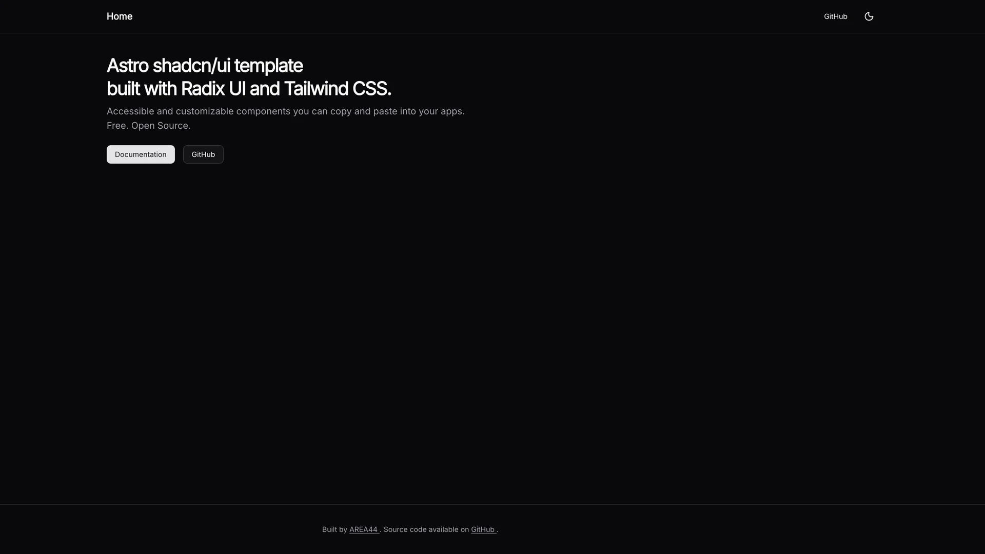 Astro Shadcn UI Template - Free React Astro Template