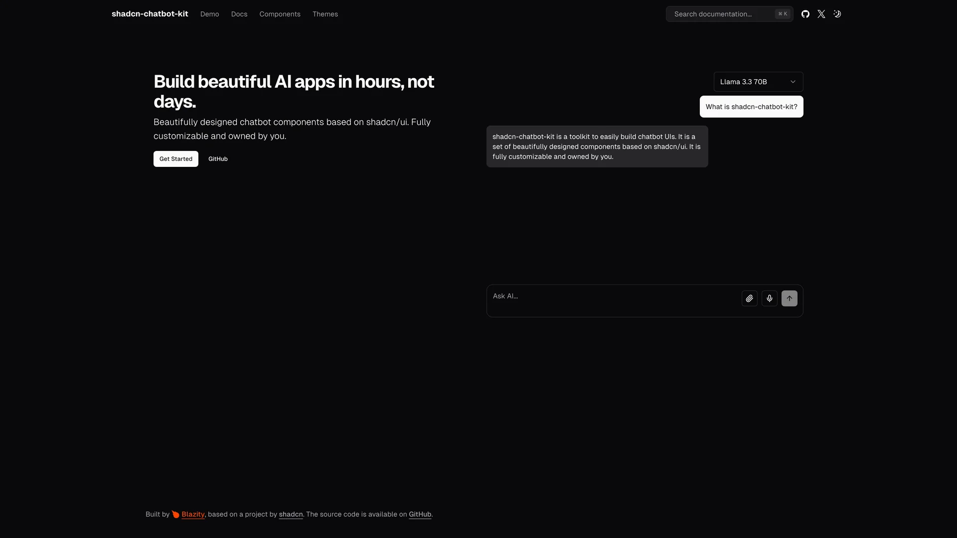 Shadcn Chatbot Kit - Free React Nextjs Template