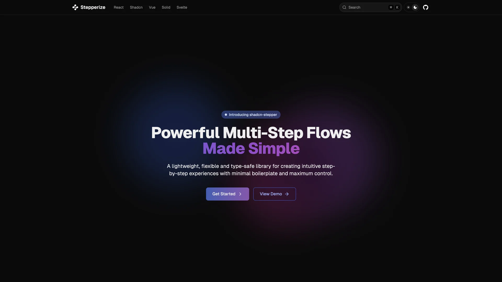 Stepperize - Free React React Template