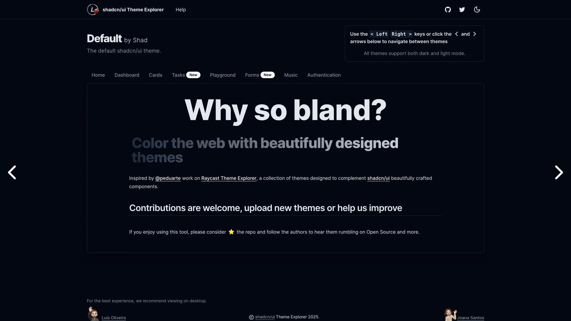 Shadcn UI Theme Explorer - Free React Nextjs Template