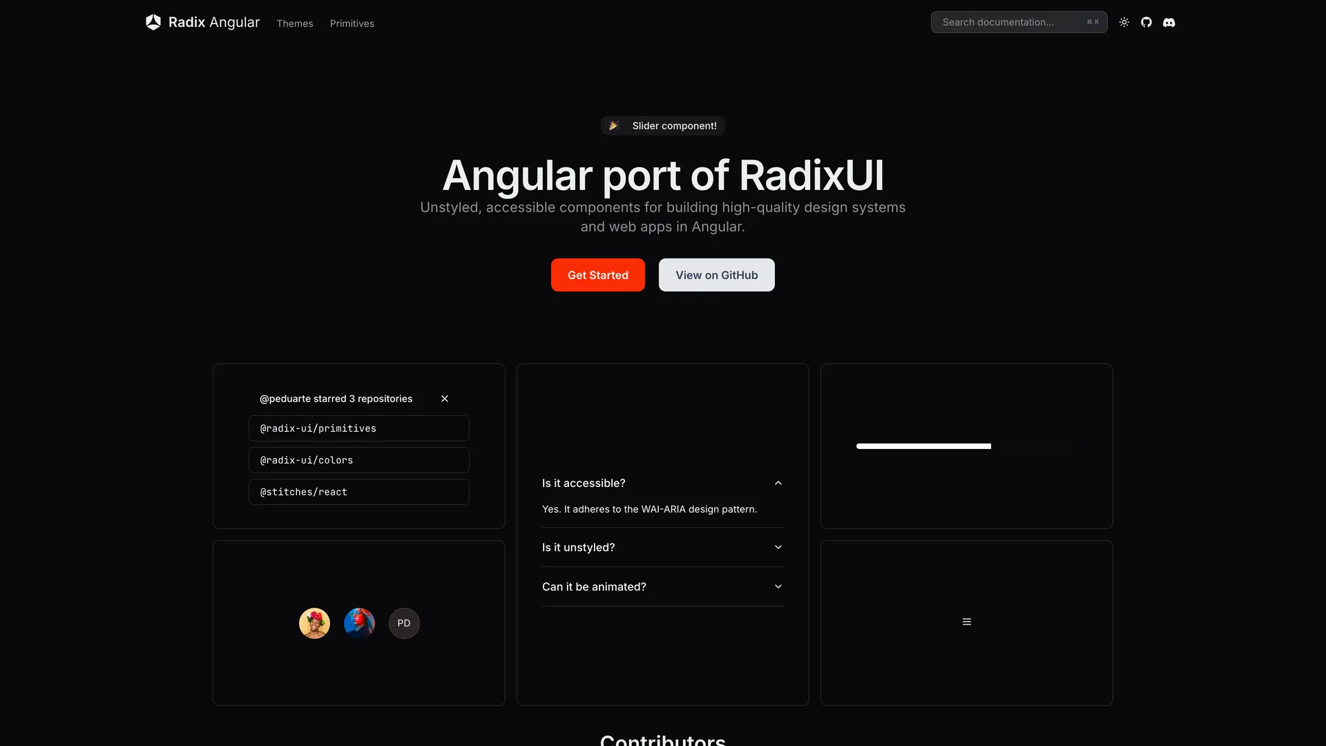 Radix NG Primitives - Free React Angular Template
