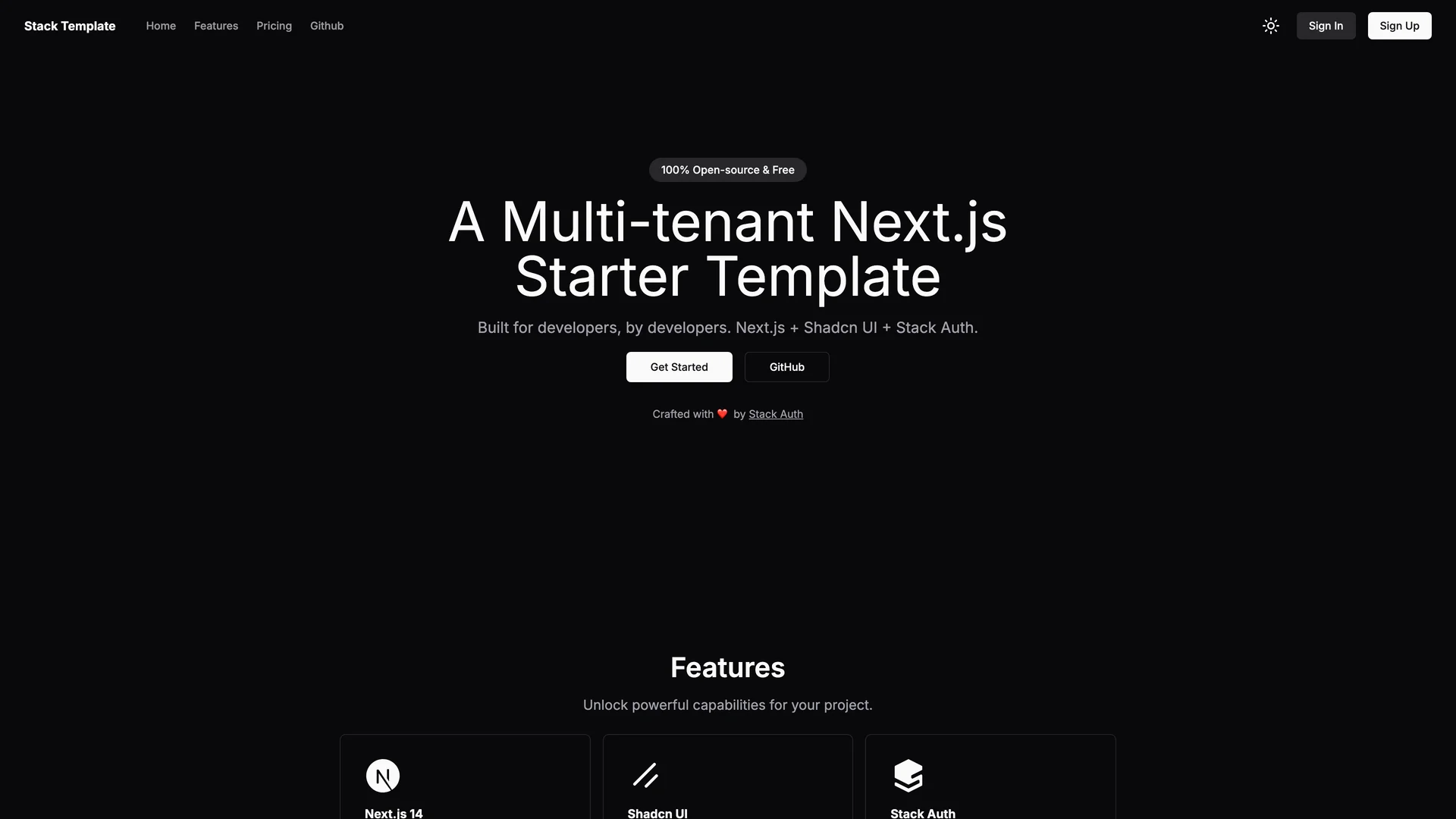 Stack Auth Multi Tenant Starter Template - Free React Nextjs Template