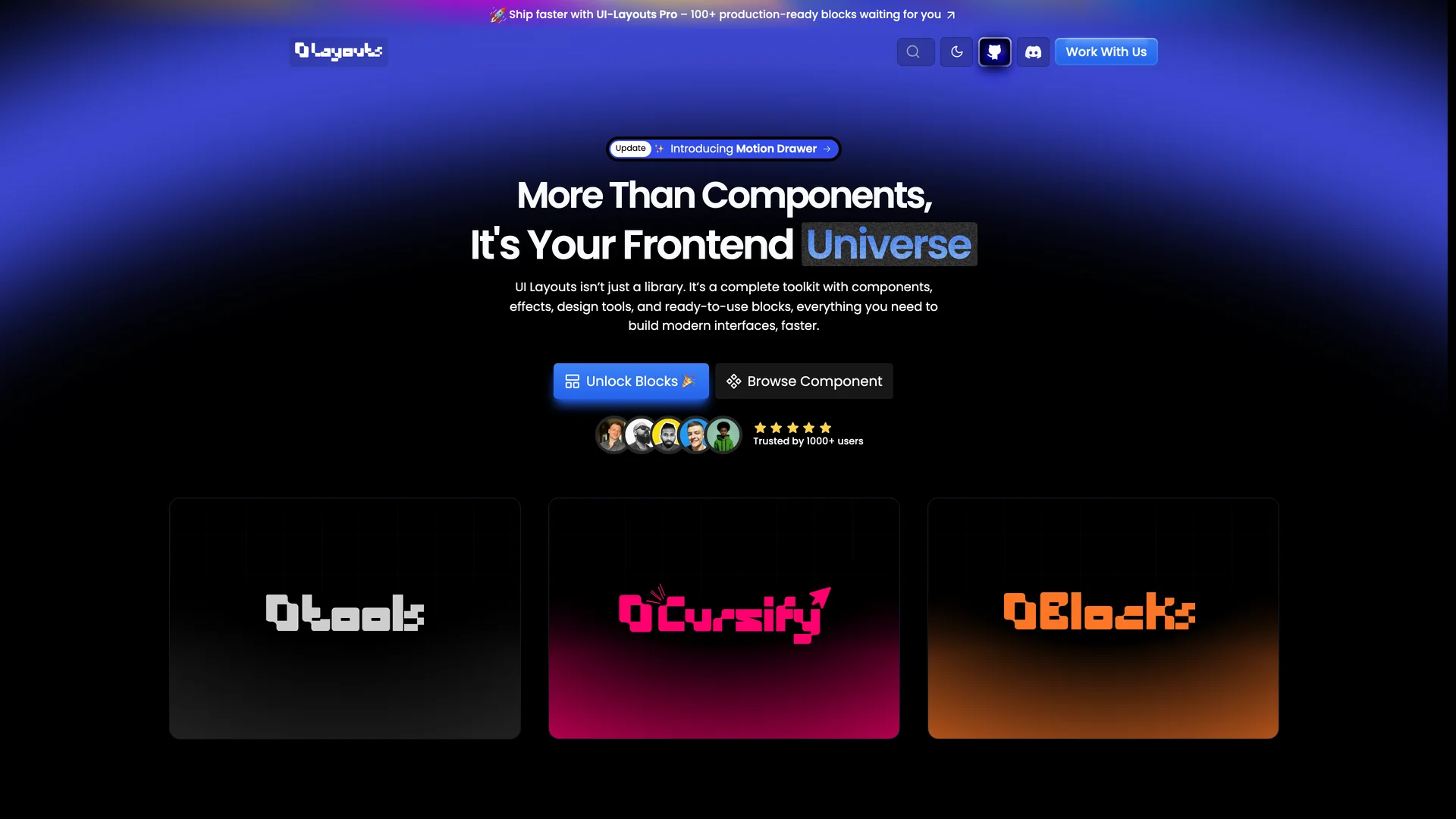 UI Layouts - shadcn/ui Template | shadcn.io